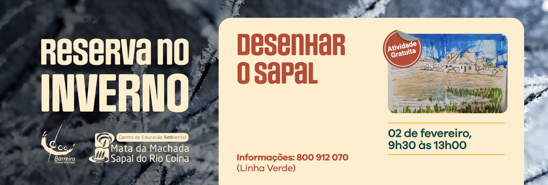 Desenhar o Sapal | Rio Coina | Reserva no Inverno - Portal Institucional
