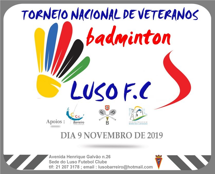 Badminton | Torneio Nacional de Veteranos | Luso FC - Portal Institucional